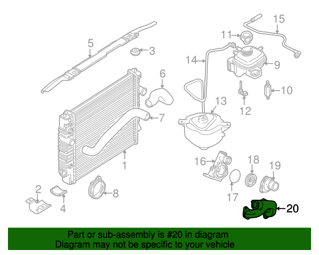 Thermostat Water Outlet Pipe