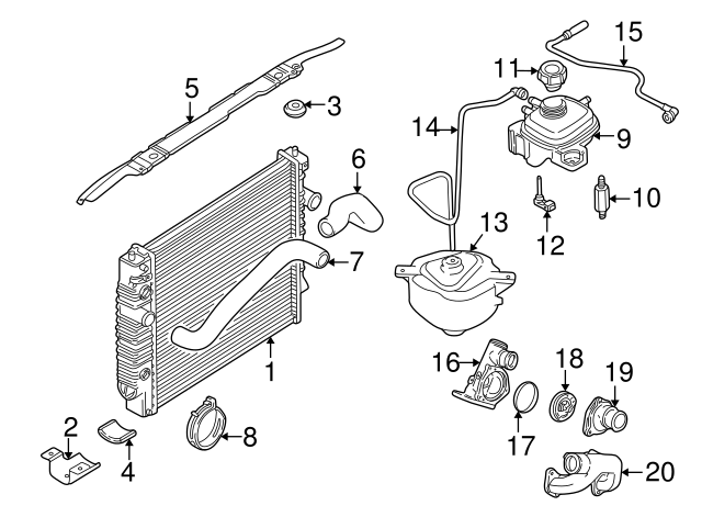 Thermostat Water Outlet Pipe