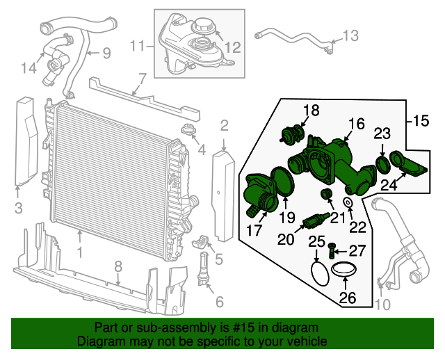Thermostat Housing, S-Type XJ8