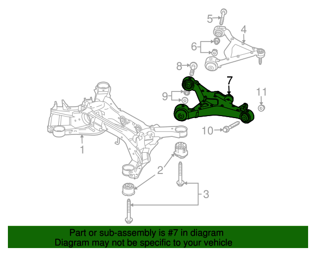 Rear Lower Wishbone Arm, Left Hand