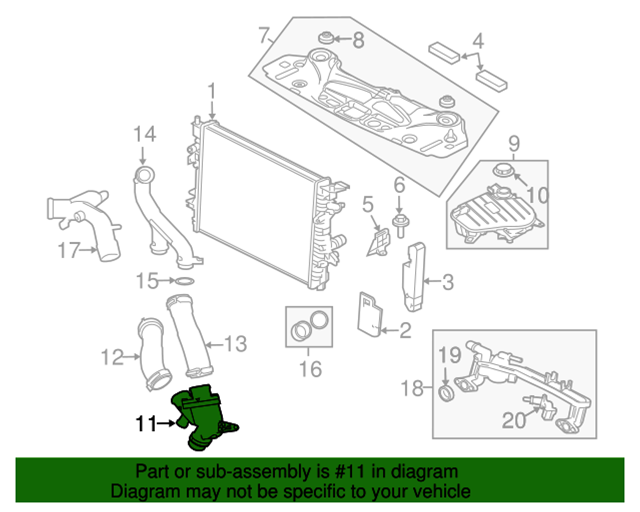 Thermostat Housing Assembly, NEWEST MODEL, AJ814048 LR117568